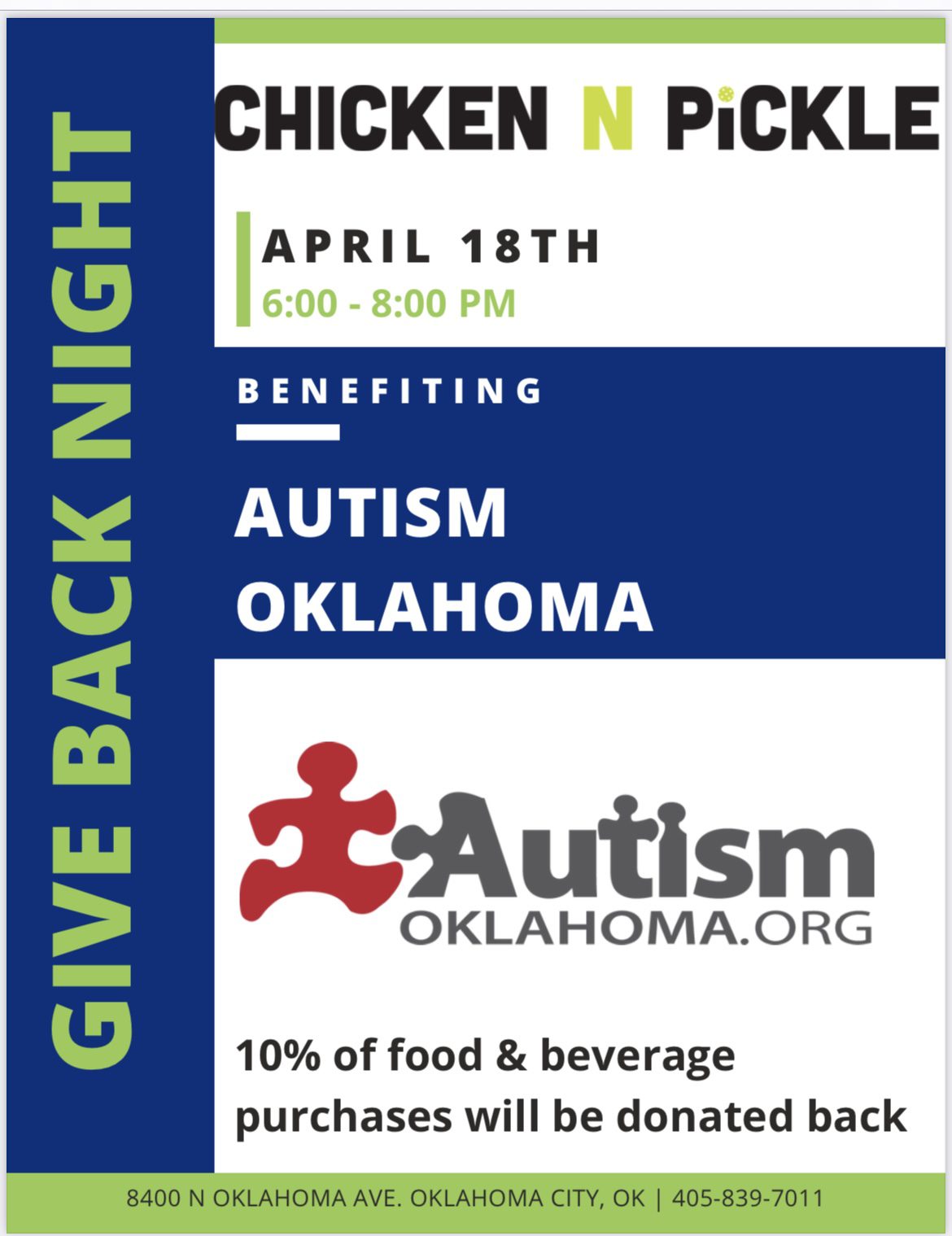Chicken N Pickle Give Back Night « Autism Oklahoma